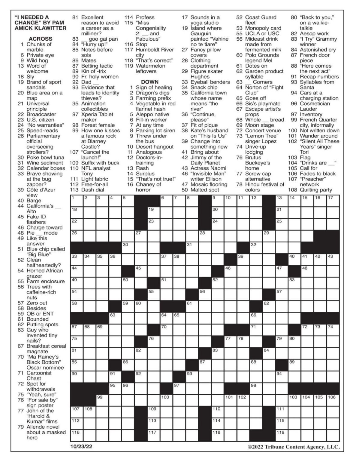 Los Angeles Times Crossword Puzzle For Today Printable: Challenge Your ...